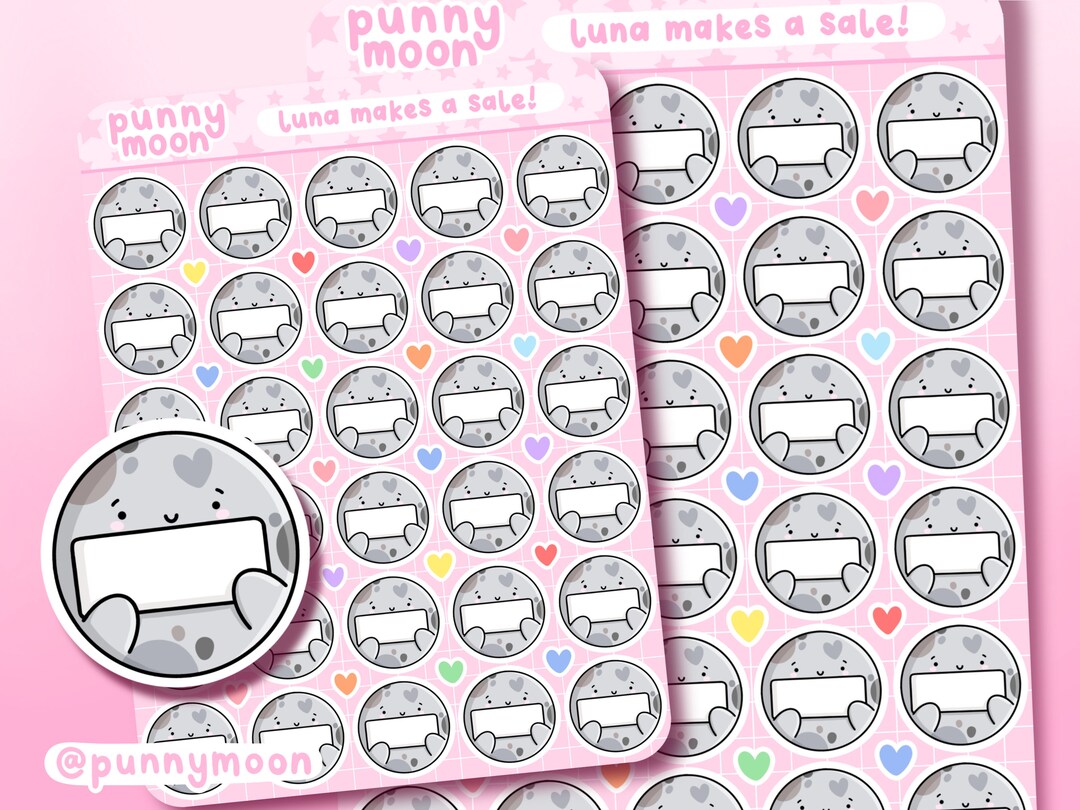 Luna Makes A Sale Sticker Sheet Cute Sales Tracker Planner Stickers ...