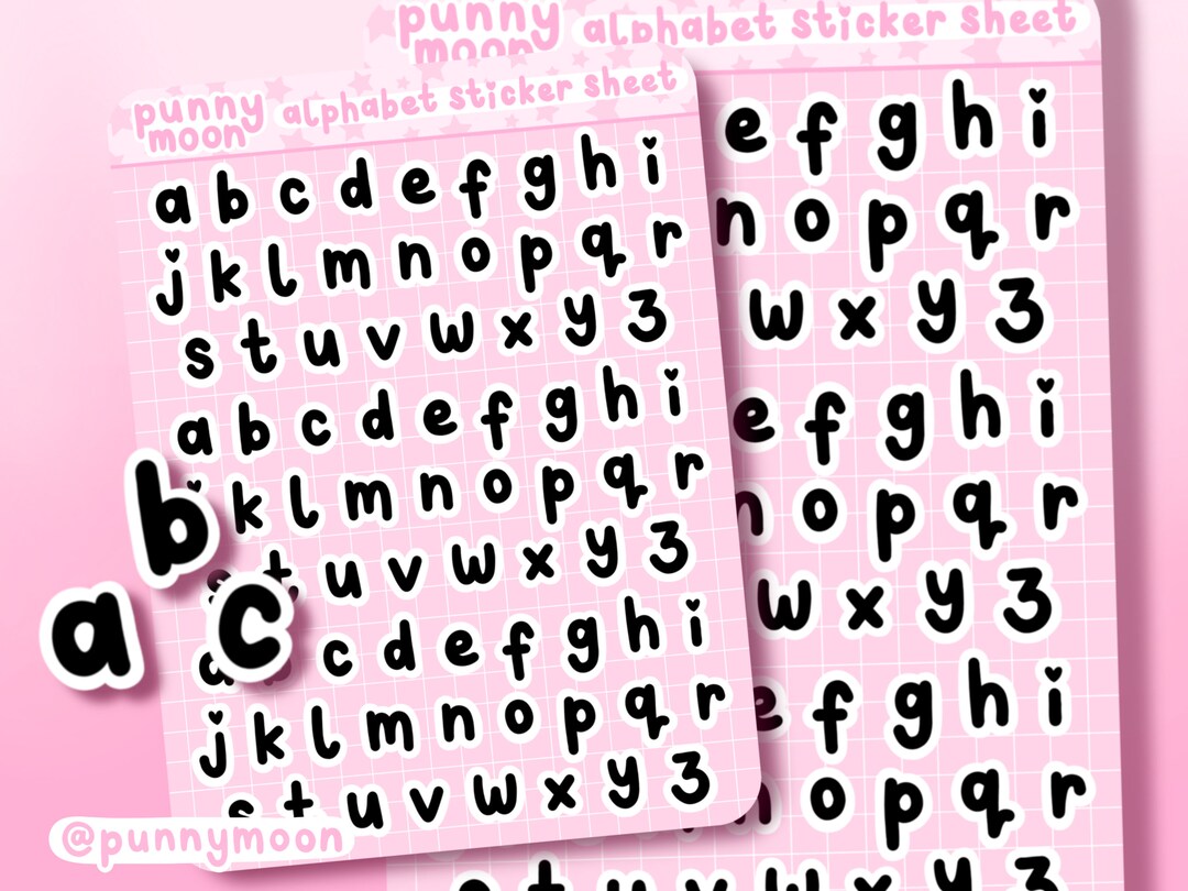 Black Alphabet Sticker Sheet| A-Z Letter Stickers| Cute Font Planner ...