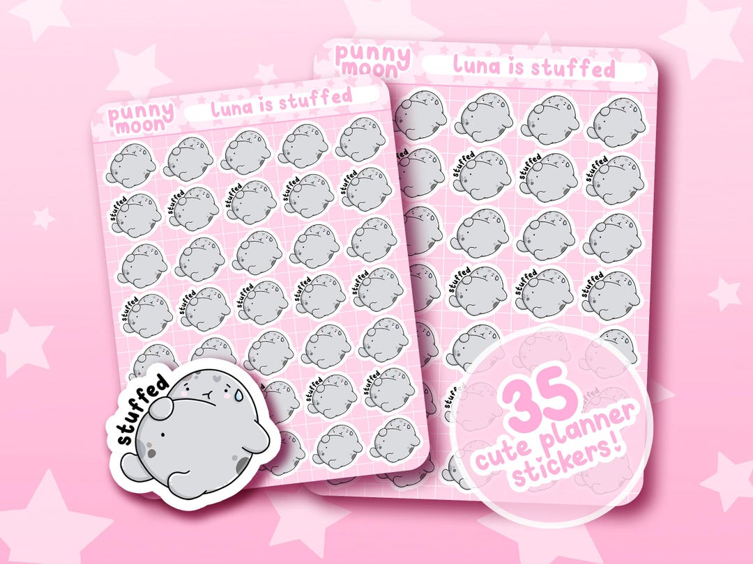Feeling Full Sticker Sheet| Cute Planner Stickers| Fun Kawaii ...
