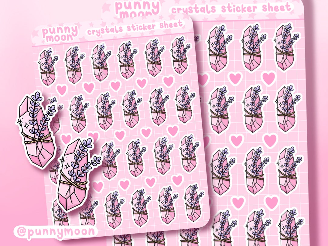 Cute Crystal Planner Stickers| Kawaii Gemstone Sticker Sheet| Magical ...