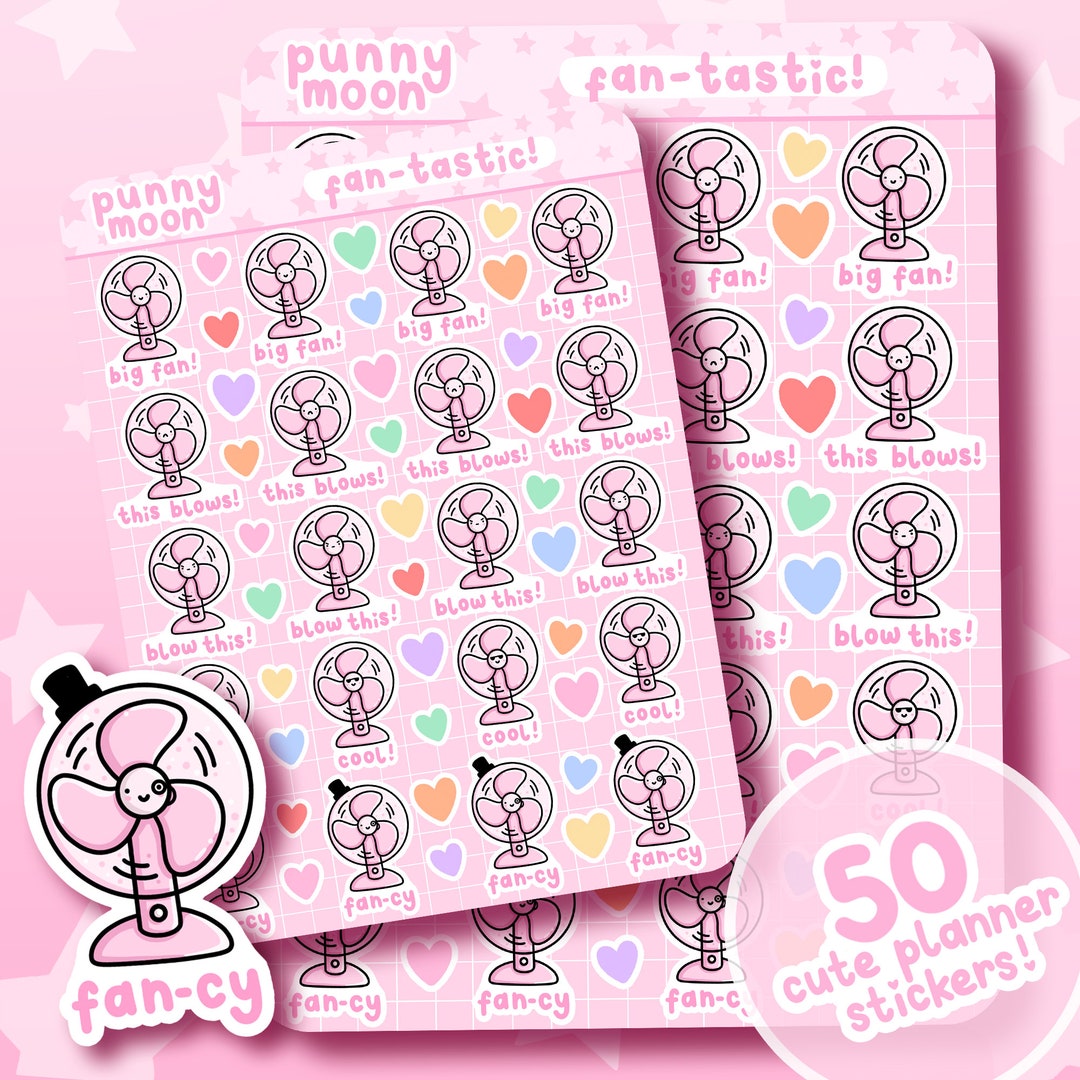 Fantastic Planner Stickers Cute Fan Sticker Sheet Summer - Etsy