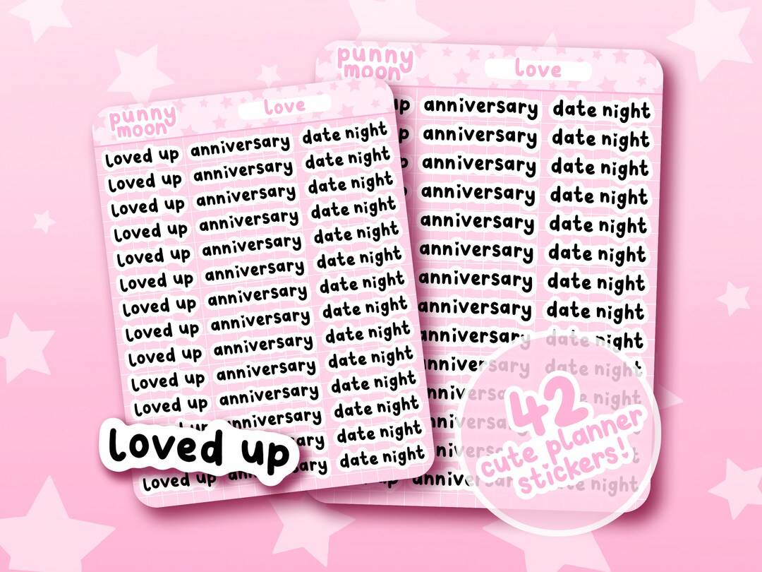 Relationship Sticker Sheet Cute Planner Stickers Kawaii Stationery ...