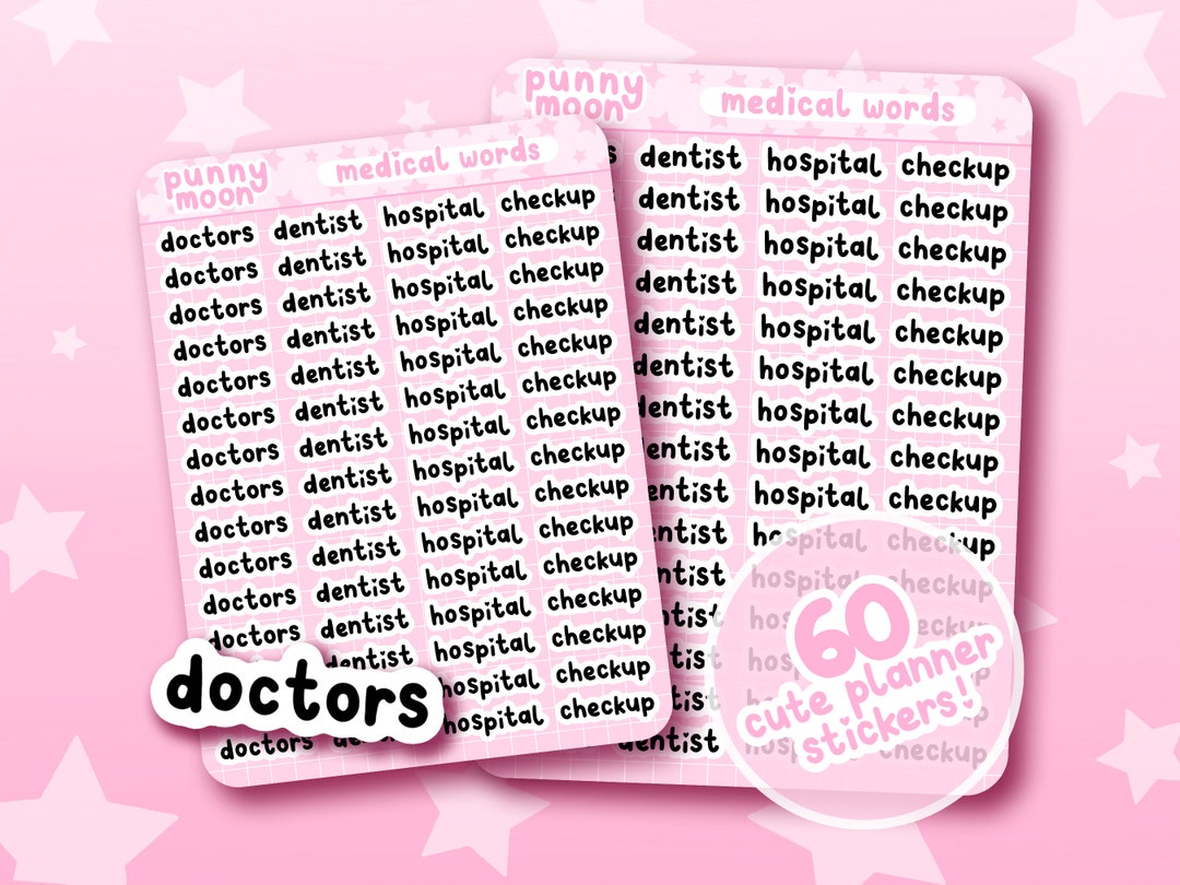 Medical Appointment Sticker Sheet| Cute Planner Stickers| Kawaii ...