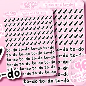 Black Tick Mark Planner Stickers| Kawaii to Do List Sheet| Cute Goals ...