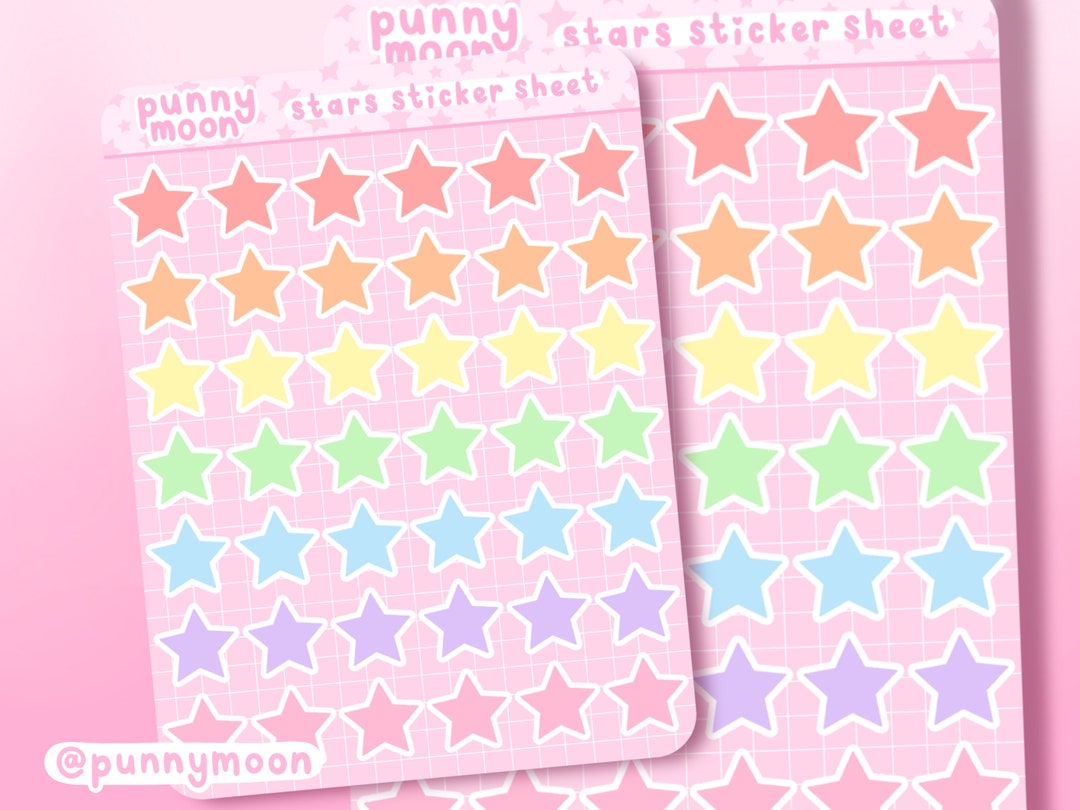 Rainbow Stars Sticker Sheet Cute Colourful Planner Stickers Kawaii ...