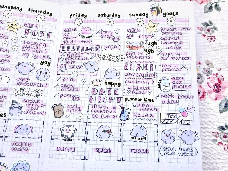 Habit Tracker Sticker Sheet| Cute Planner Stickers for Mood Tracking ...