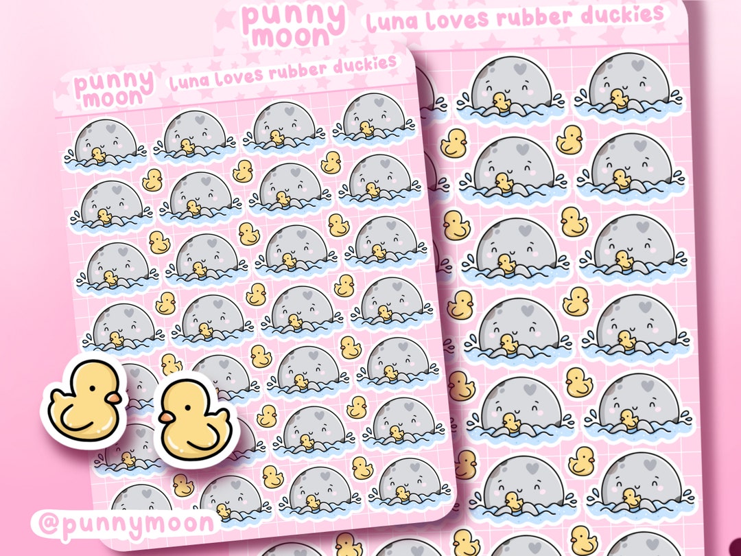Luna Loves Rubber Ducks Sticker Sheet| Cute Bath Time Planner Stickers ...