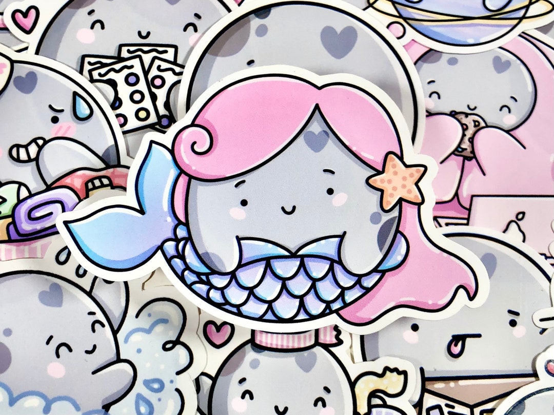 Cute Mermaid Die-cut Sticker Kawaii Fairytale Planner Decal Bullet Journal Bujo Decor Laptop ...