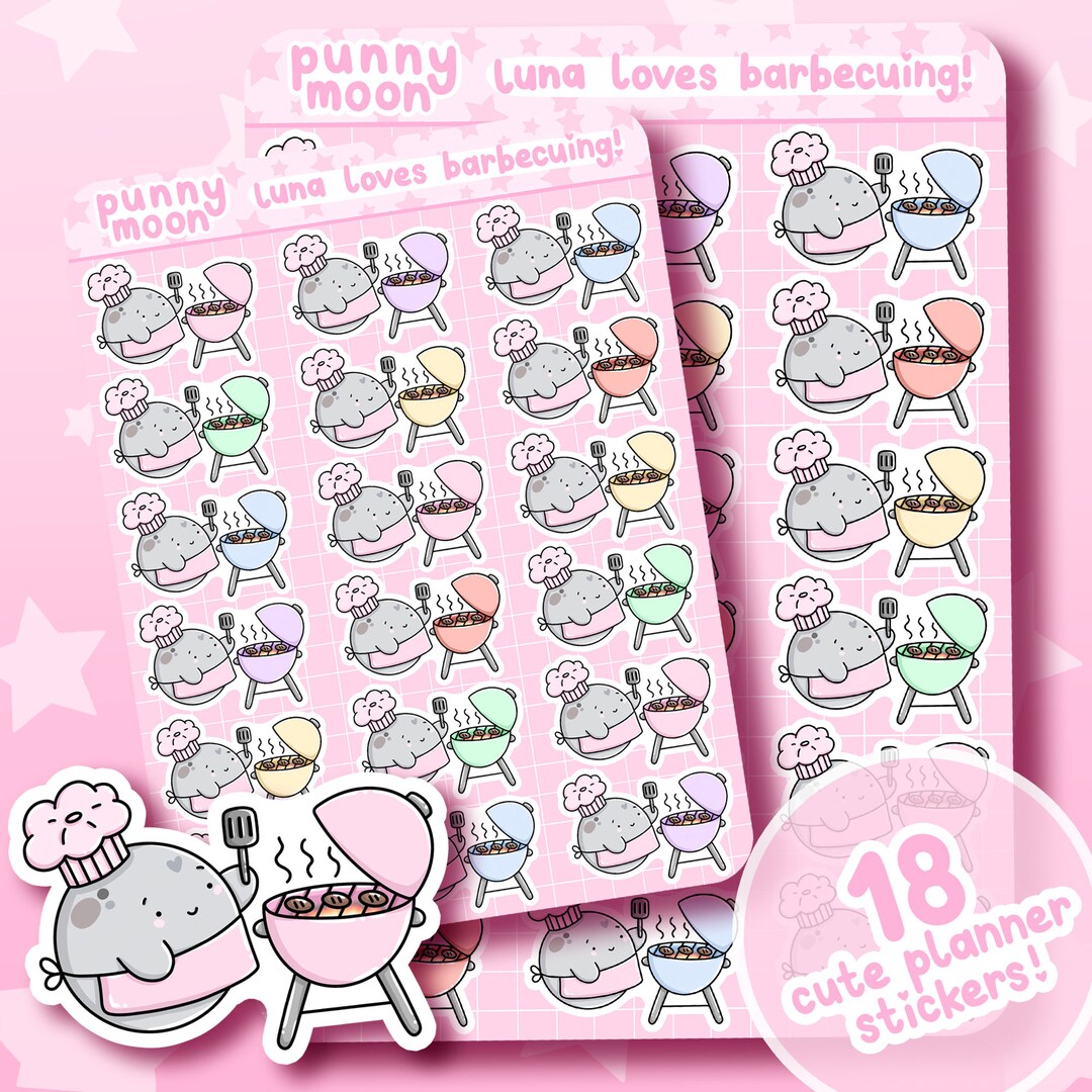 Cute Barbecue Planner Stickers Summer BBQ Sticker Sheet Kawaii Food ...