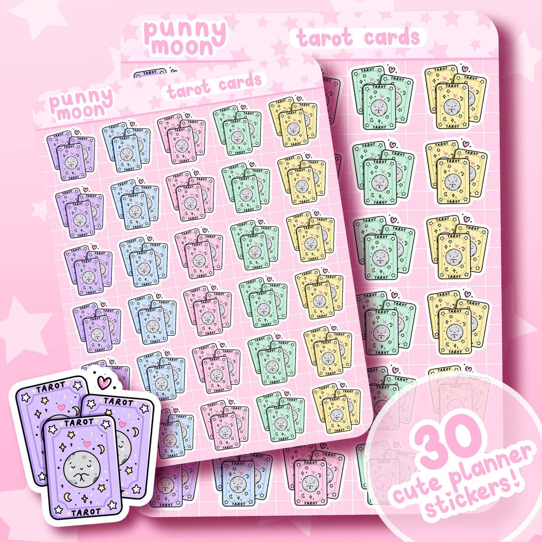 Cute Tarot Card Sticker Sheet| Pastel Witch Planner Stickers| Kawaii ...