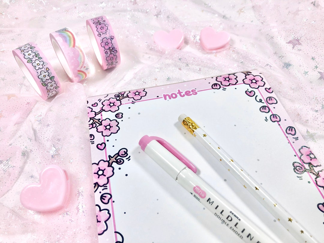 A5 Sakura Notepad| Cute Cherry Blossom Desk Pad| Kawaii Stationery ...