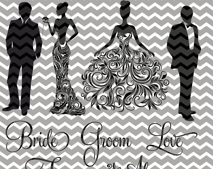 Wedding SVG Bride SVG Groom SVG Wedding Words Bride and - Etsy