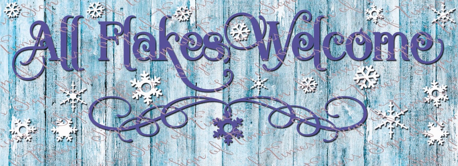 Christmas Svg Christmas Sign All Flakes Welcome Porch Sign | Etsy