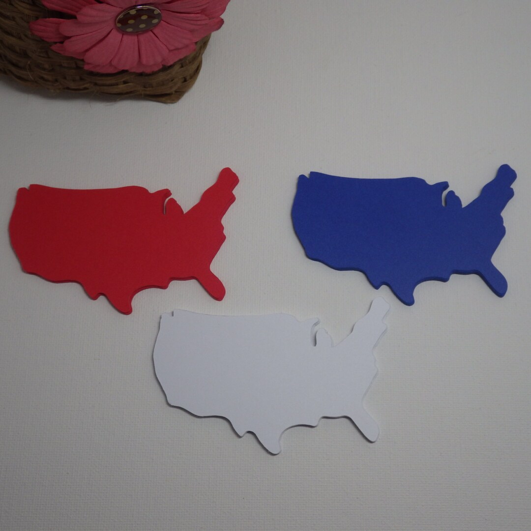 United States Map Die Cuts, USA, Geography, Social Studies, Set of 27 ...