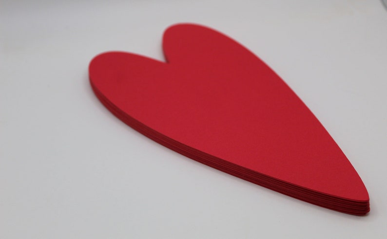 Skinny Heart Die Cuts Long Heart Paper Shapes Wedding - Etsy