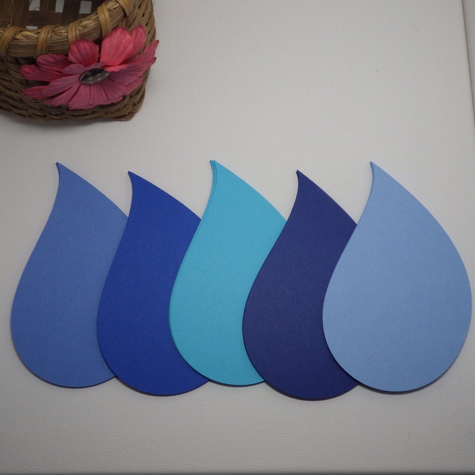 Rain Drop Die Cuts - Rain- Tear Drop - Large- 5 Inch - Choose Your ...