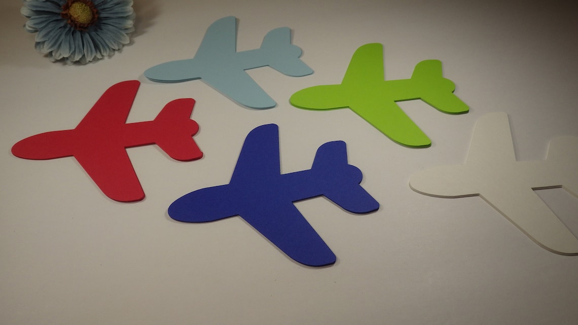 Airplane Die Cuts - Plane Die Cuts - 20 PC Set - 5 Inch X 4.9 Inch ...