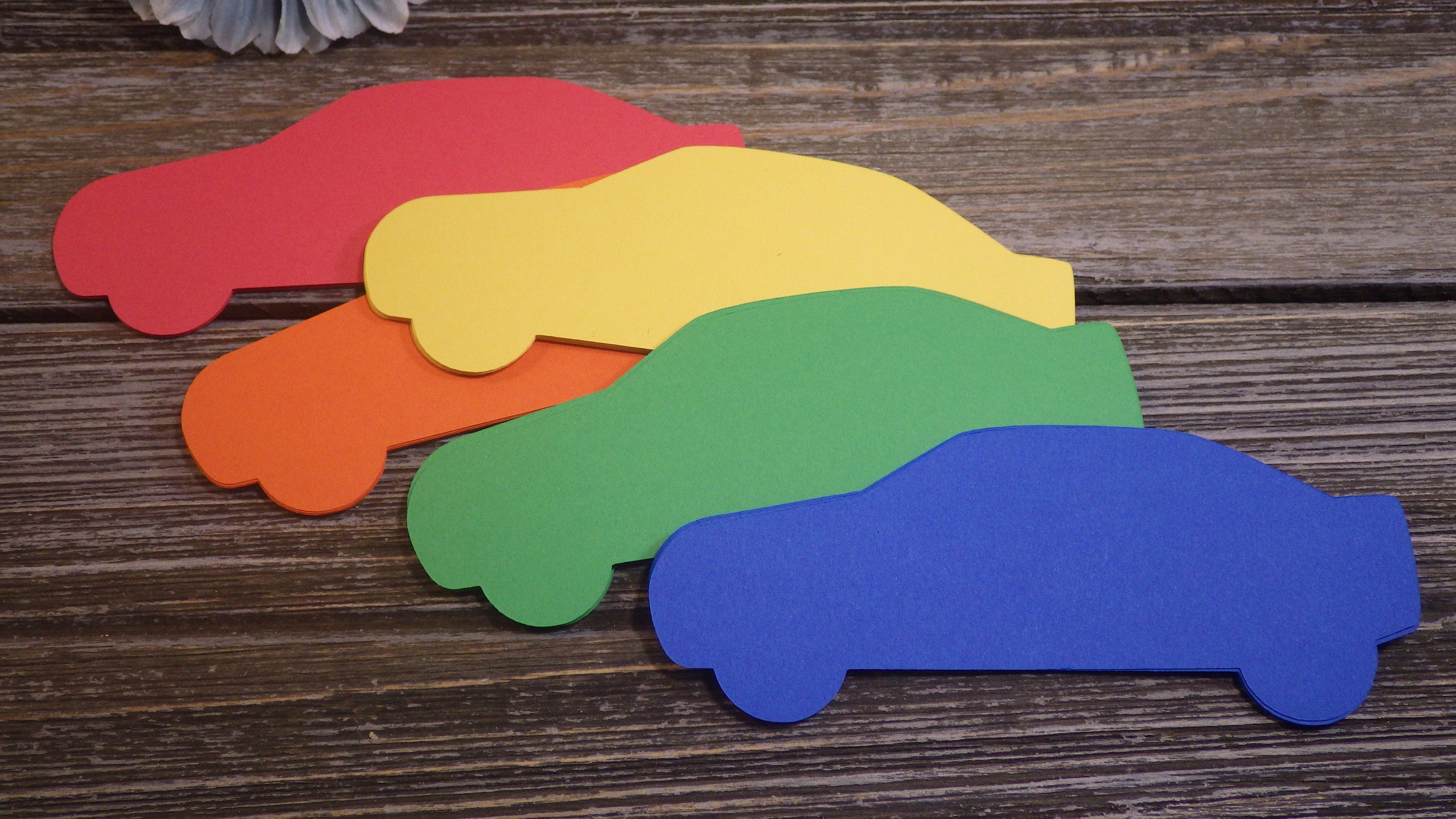 Car Die Cuts Car Paper Shapes 40 PC Set 5 Inch X 2 Inch - Etsy