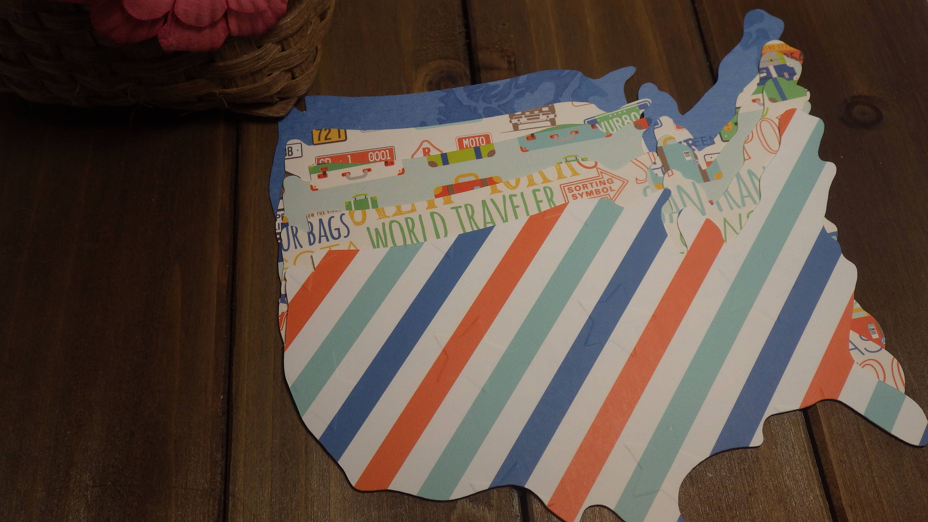 United States Map Die Cuts 15 PC Set USA Geography Social | Etsy