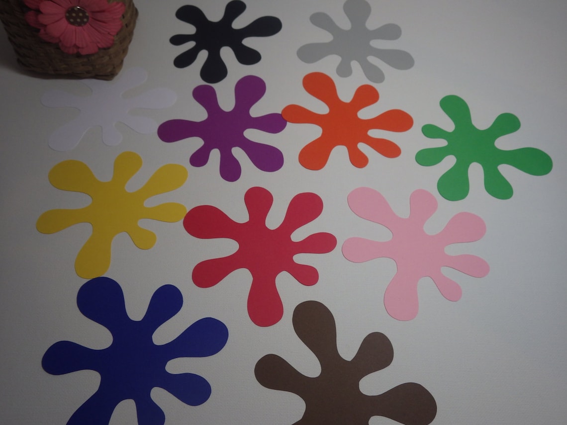 Paint Splatter Die Cuts Water Splat Die Cuts 44 PC Set - Etsy