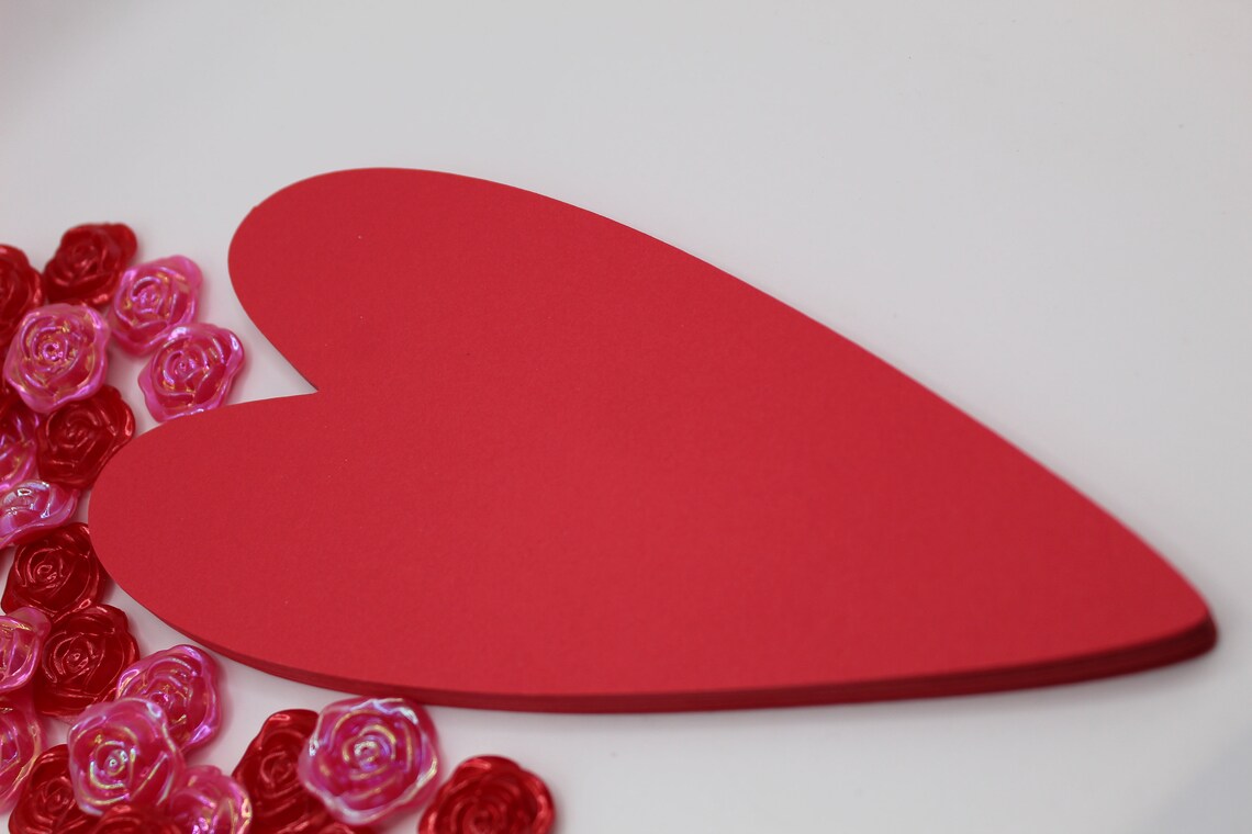 Skinny Heart Die Cuts Long Heart Paper Shapes Wedding - Etsy