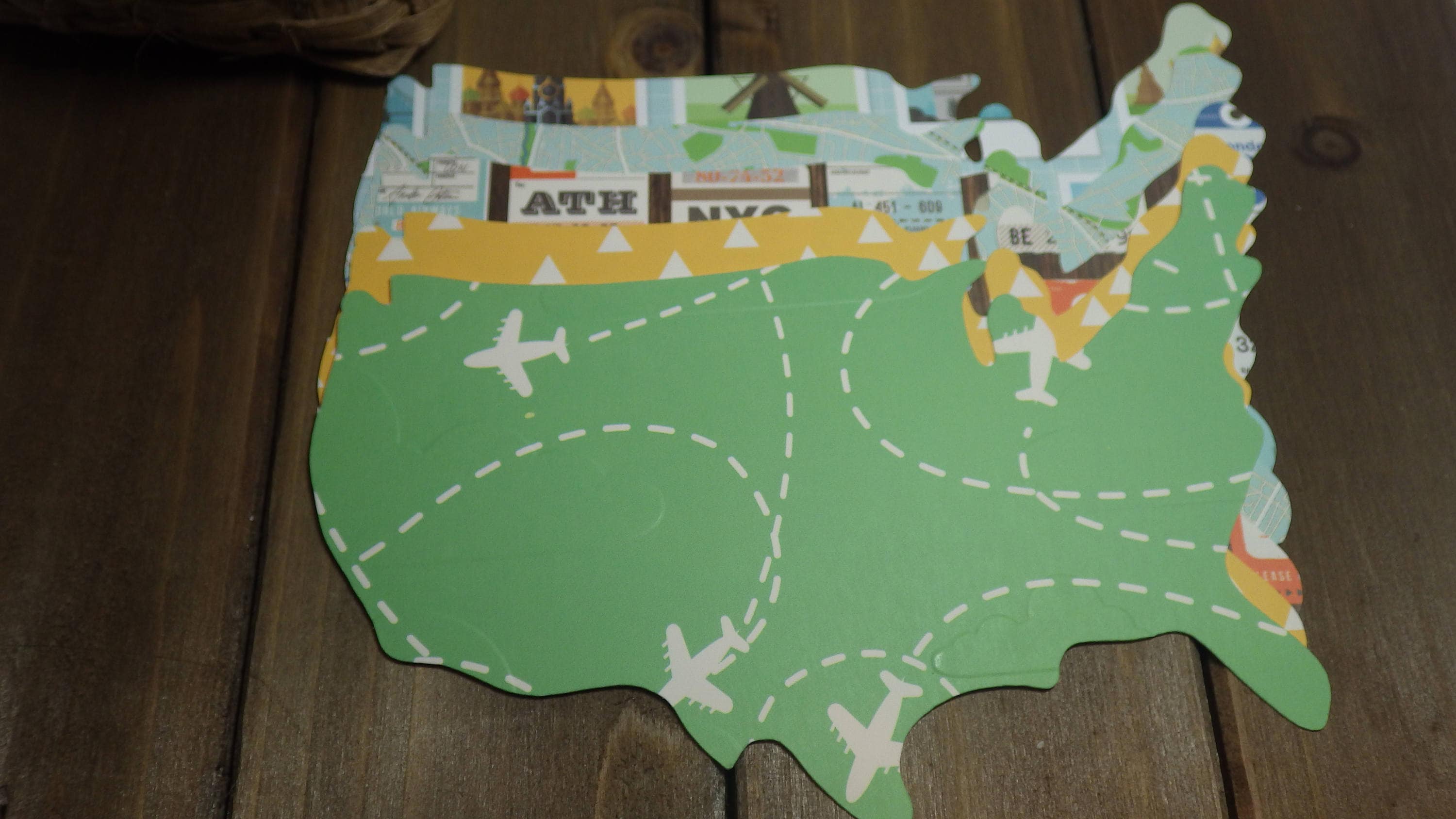 United States Map Die Cuts 15 PC Set USA Geography Social | Etsy