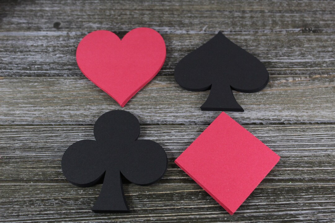 Poker Die Cut Shapes - Card Shapes - Heart - Club - Spade - Diamond ...