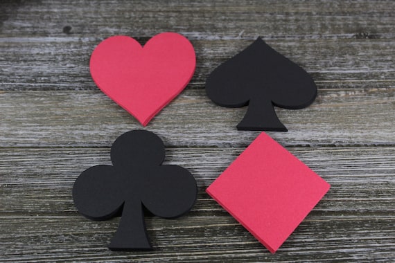 Poker Die Cut Shapes Card Shapes Heart Club Spade | Etsy