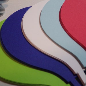 Hot Air Balloon Die Cuts - 30 PC Set - 3 X 5 - Choose Your Own Colors ...