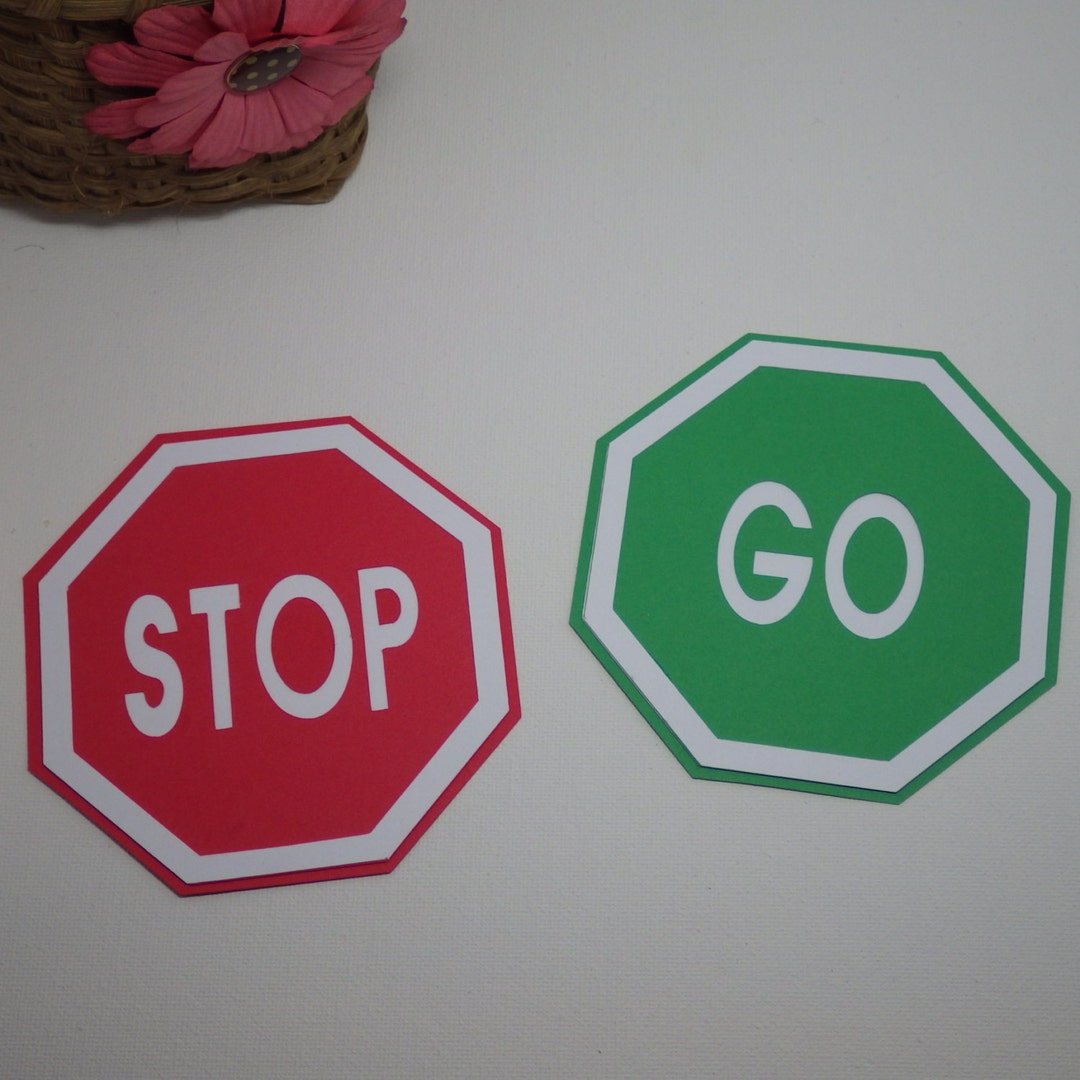 Stop Sign Die Cuts Go Sign Die Cuts. 8 Piece Set. Custom - Etsy