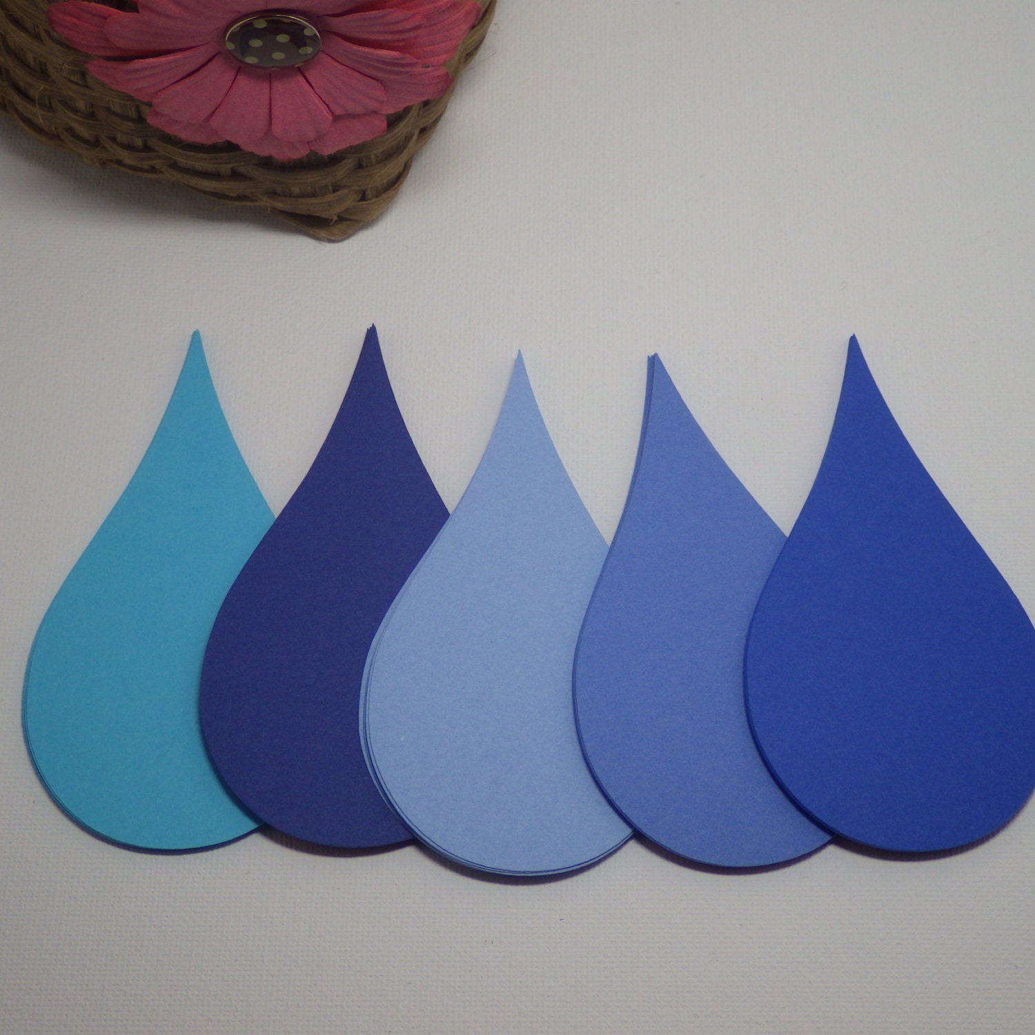 Rain Drop Die Cuts - Rain- Tear Drop - Large- 4 Inch - Choose Your ...