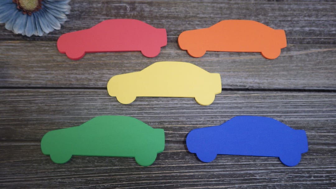 Car Die Cuts - Car Paper Shapes - 40 PC Set - 5 Inch X 2 Inch - Custom ...