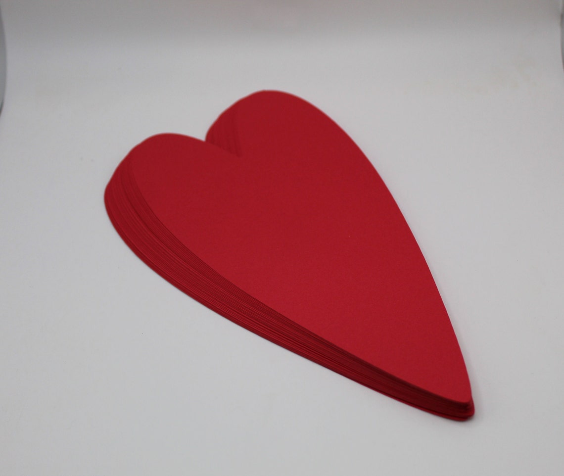Skinny Heart Die Cuts Long Heart Paper Shapes Wedding - Etsy