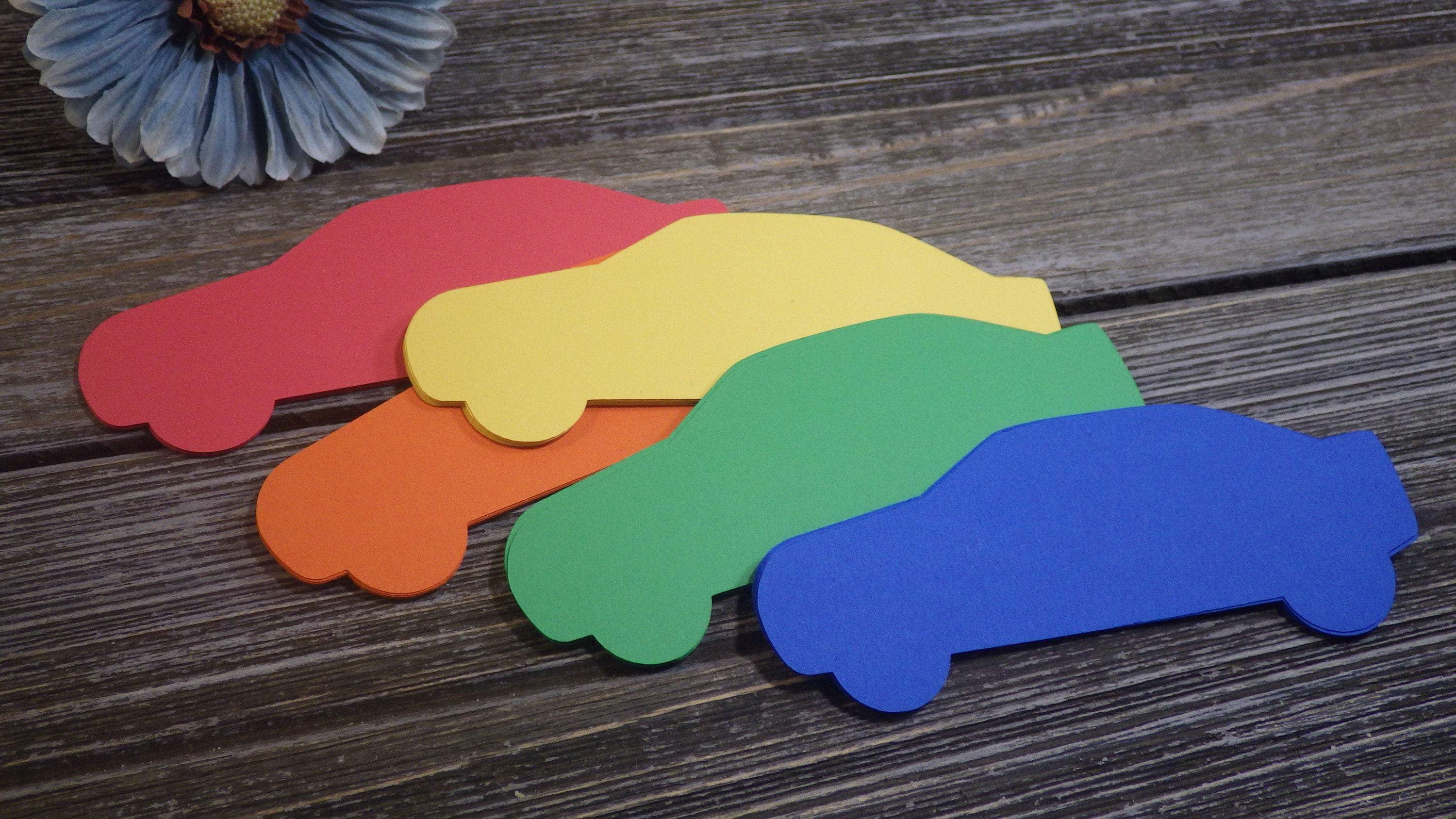 Car Die Cuts Car Paper Shapes 40 PC Set 5 Inch X 2 Inch - Etsy