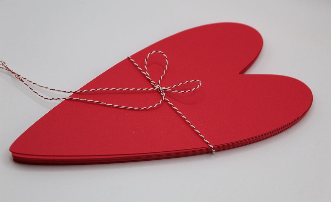 Skinny Heart Die Cuts Long Heart Paper Shapes Wedding - Etsy