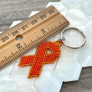 Cancer Ribbon Keychain, Awareness Keychain, Leukemia or Kidney Cancer ...