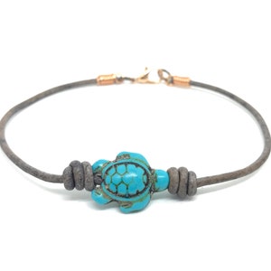 Turquoise Sea Turtle Anklet, Turtle Ankle Bracelet, Beach Anklet ...
