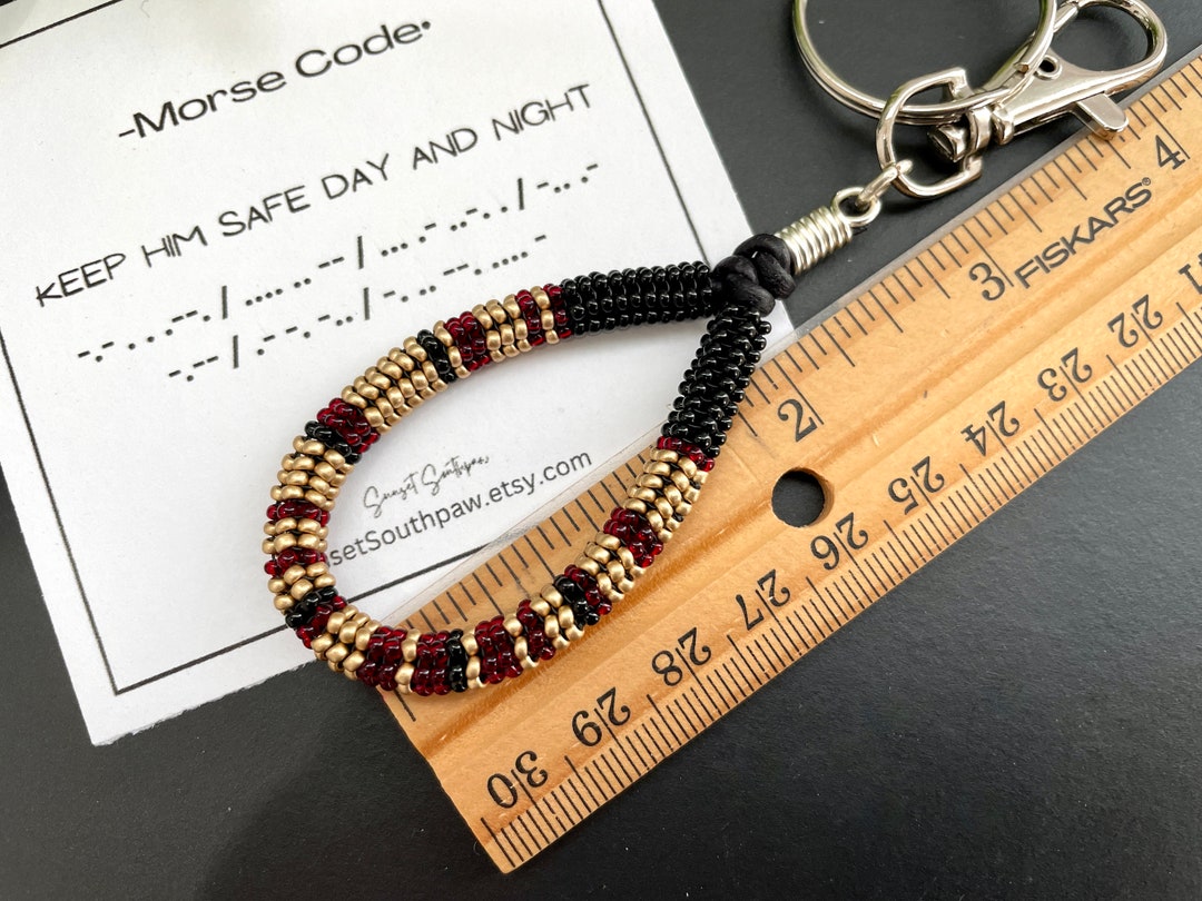 Keep Him Safe Day and Night Morse Code Keychain, Protection Prayer ...