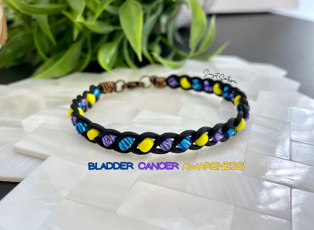 Bladder Cancer Bracelet, Cancer Awareness Bracelet, Blue, Yellow and ...