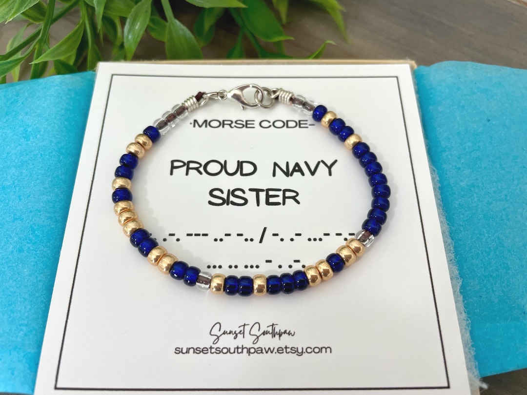 Proud Navy Sister Morse Code Bracelet, Supportive Jewelry, Deployment ...