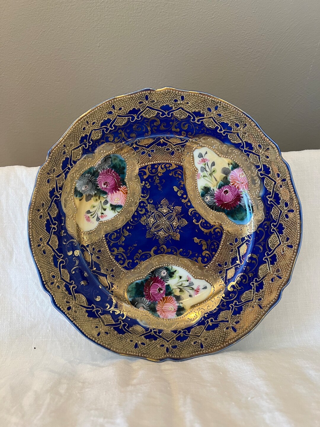 Fancy Nippon Cobalt Blue & Gold Plate - Etsy