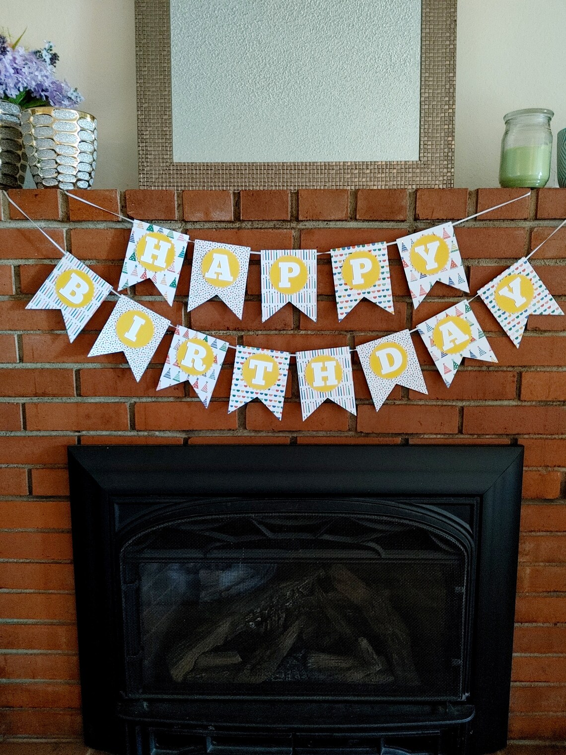 Happy Birthday Banner, multi-color Flags - Etsy