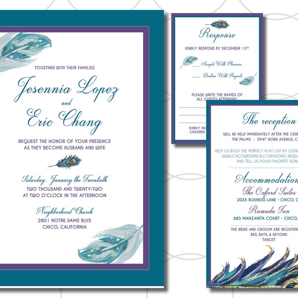 Peacock Party Invitation - Etsy