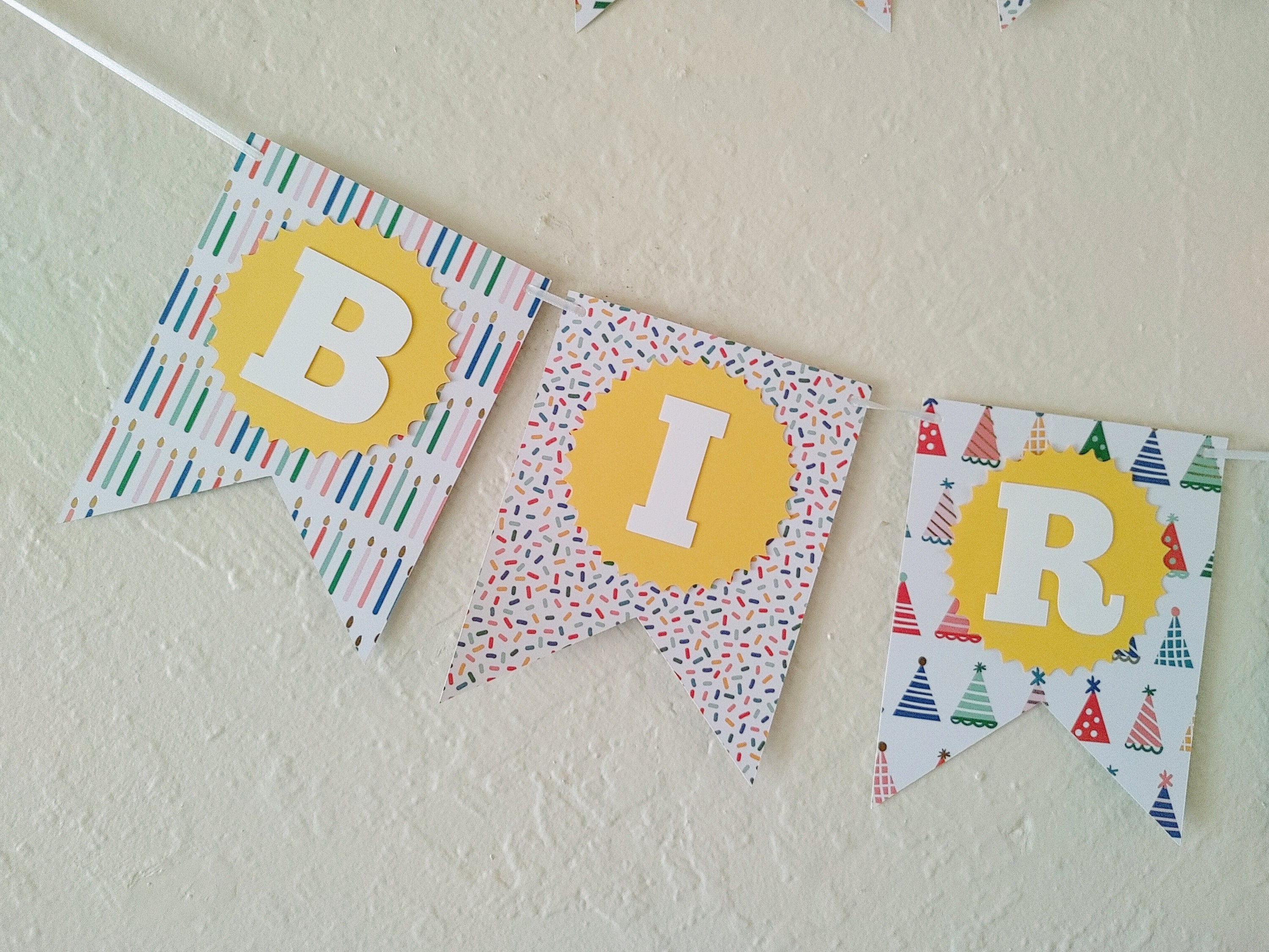 Happy Birthday Banner, multi-color Flags - Etsy