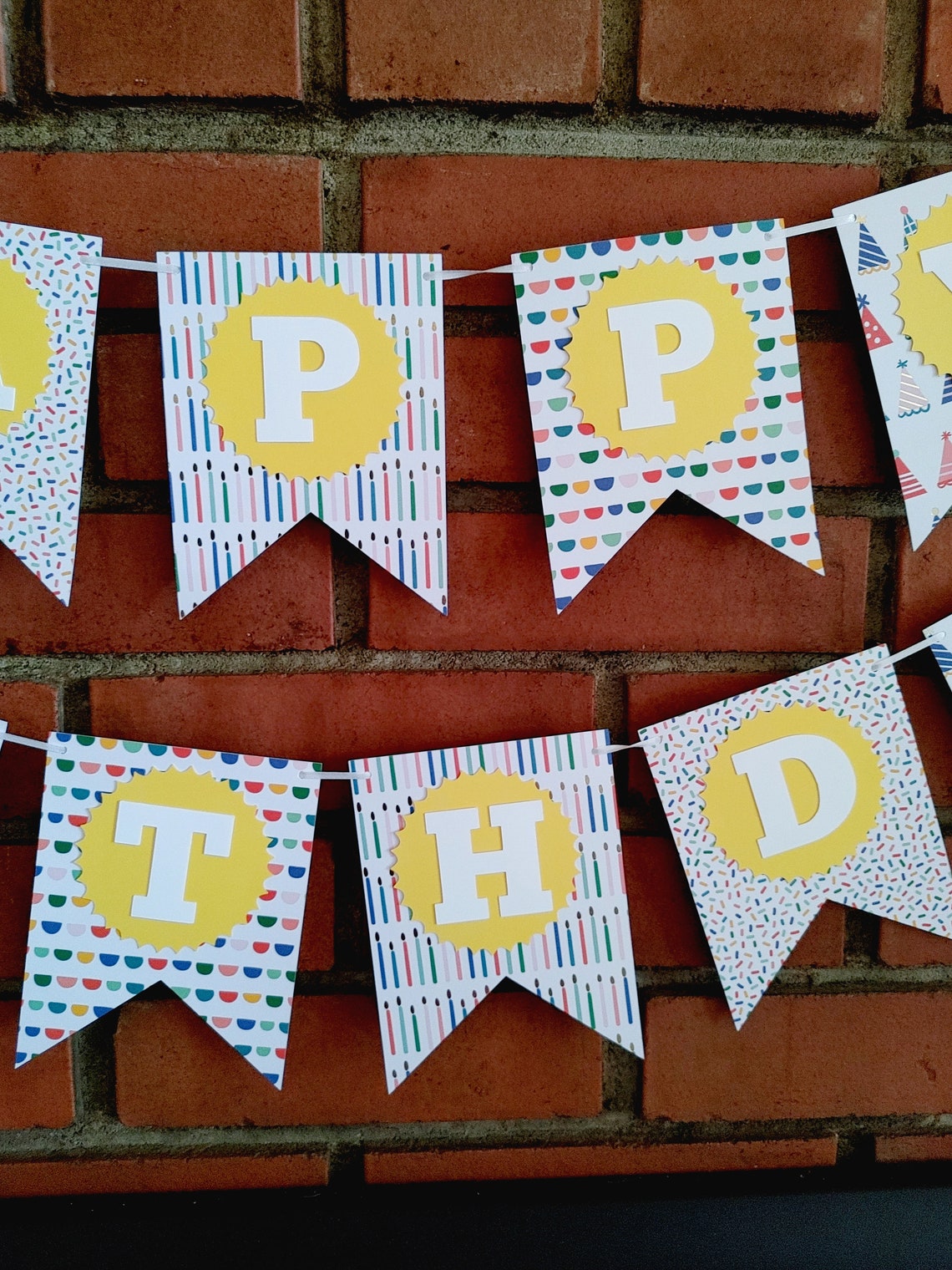 Happy Birthday Banner, multi-color Flags - Etsy