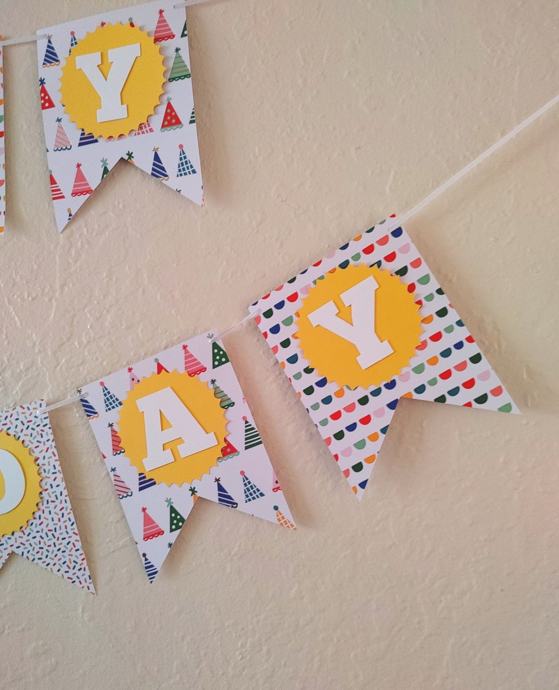 Happy Birthday Banner, multi-color Flags - Etsy