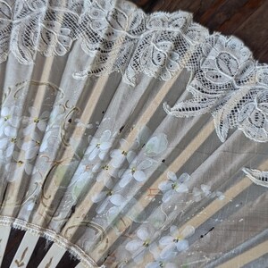 Antique Cream Silk Folding Edwardian Fan - Etsy