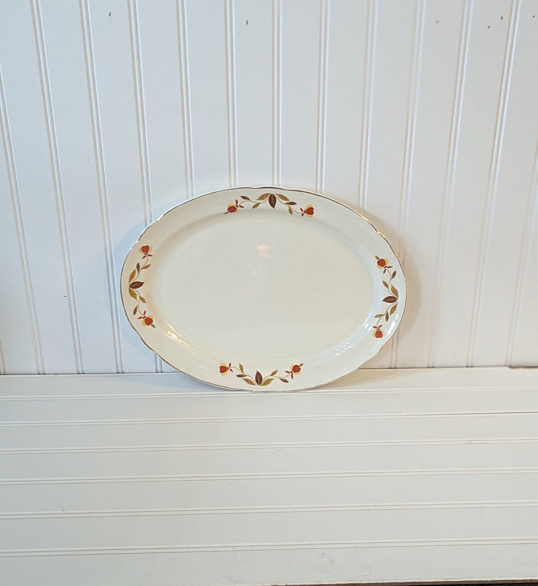 Vintage Hall China Jewel Tea/ Autumn Leaves Large Serving Platter 13 5/ ...