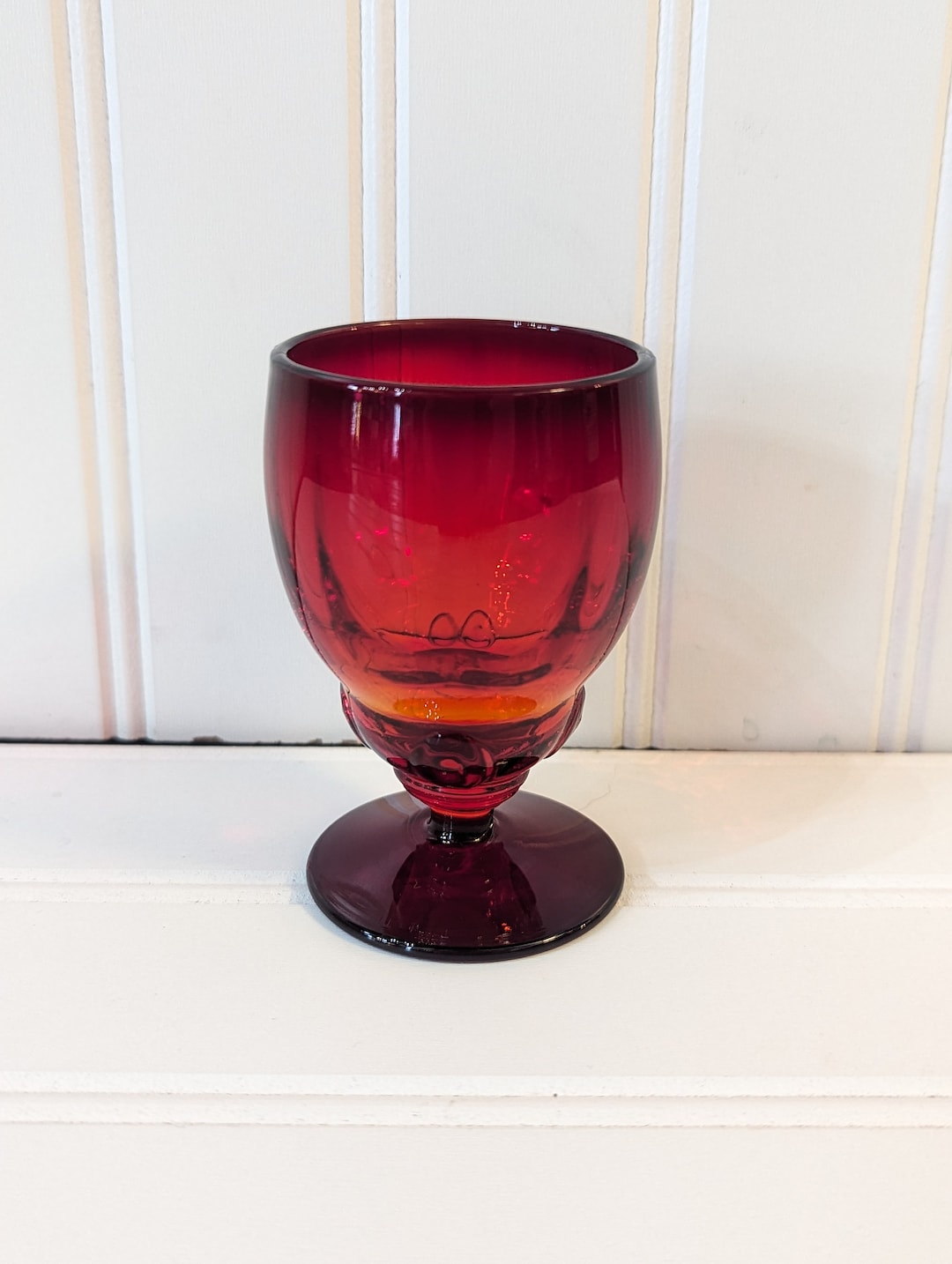 Vintage Amberina Martinsville Moondrops Glass - Etsy
