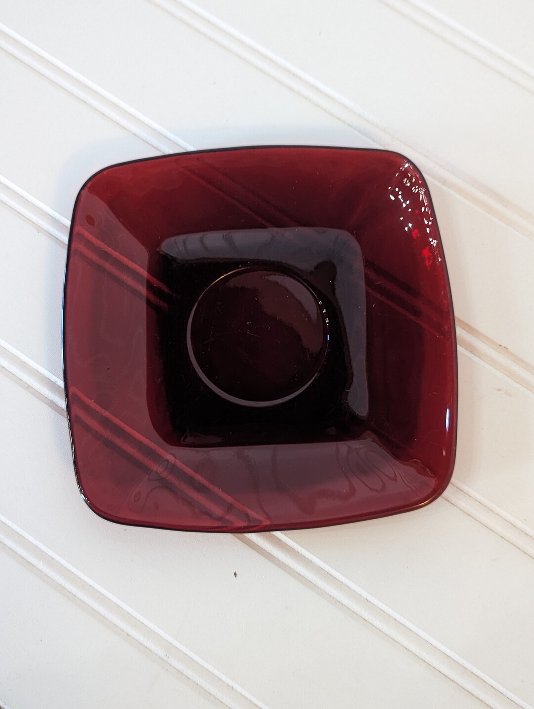 Vintage Anchor Hocking Fire King Ruby Red Charm Saucer - Etsy